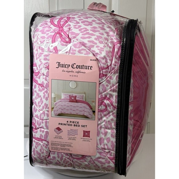 Juicy Couture | Bedding | Juicy Couture Pink Leopard Print With Bows ...
